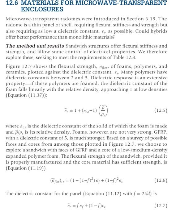 12.6 MATERIALS FOR MICROWAVE-TRANSPARENT ENCLOSURES | Chegg.com