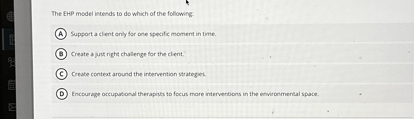 Solved The EHP model intends to do which of the | Chegg.com