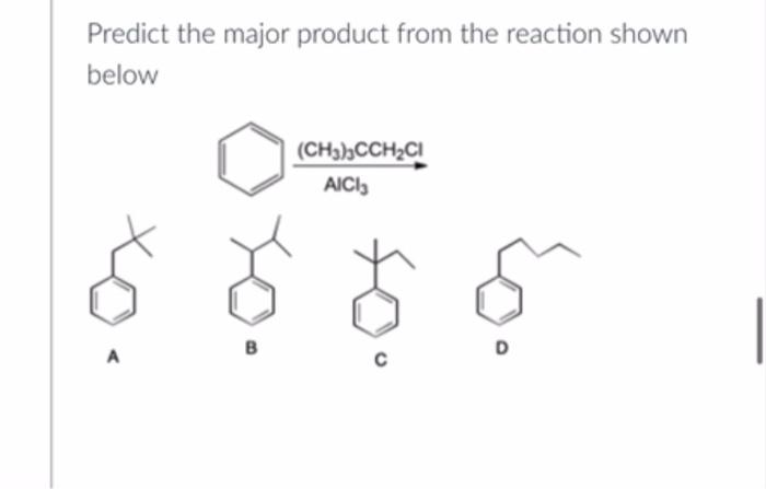 Solved Predict the major product from the reaction shown | Chegg.com