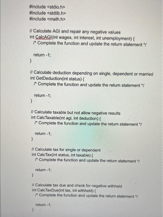 Solved 20.9 LAB*: Program: Income tax form - functions | Chegg.com