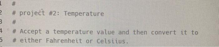 Solved \# project \#2: Temperature \# \# Accept a | Chegg.com