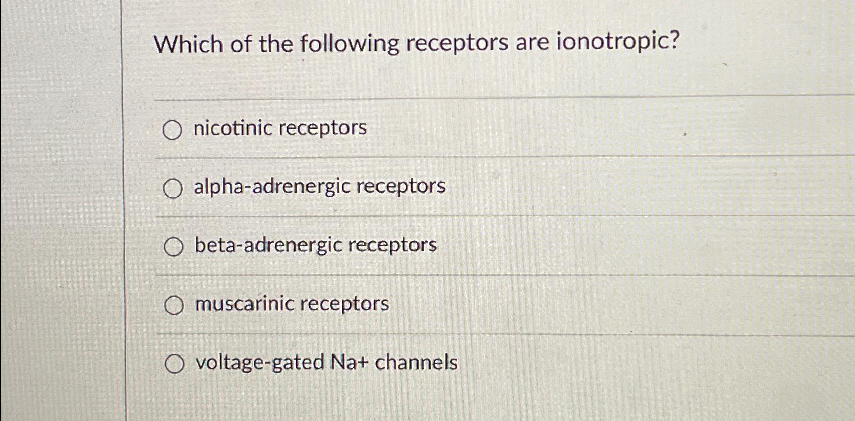 Solved Which of the following receptors are | Chegg.com