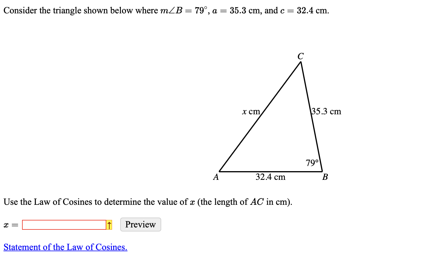 Solved Consider the triangle shown below where | Chegg.com