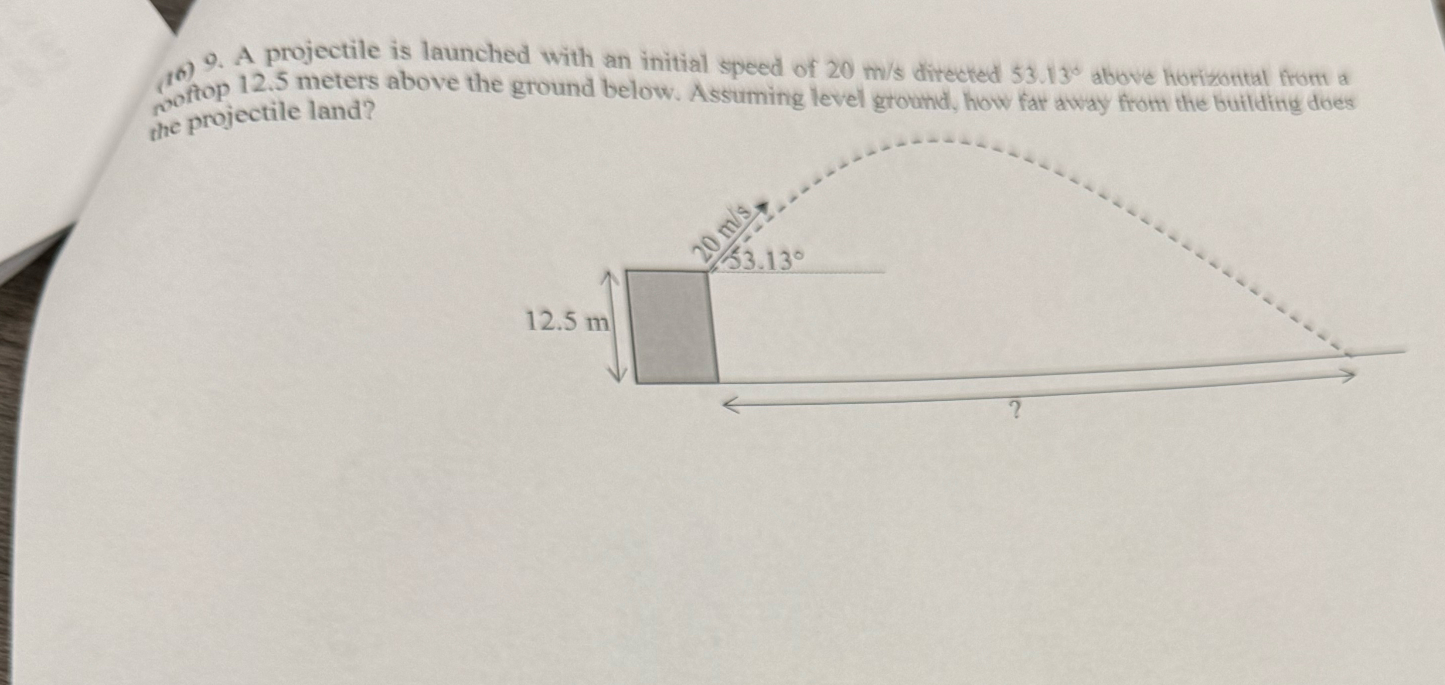 Solved A projectile is launched with an initial speed of | Chegg.com