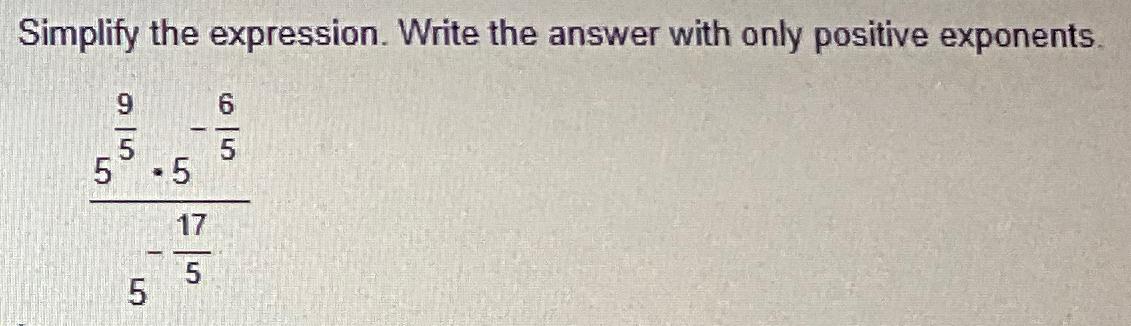 Solved Simplify the expression. Write the answer with only | Chegg.com