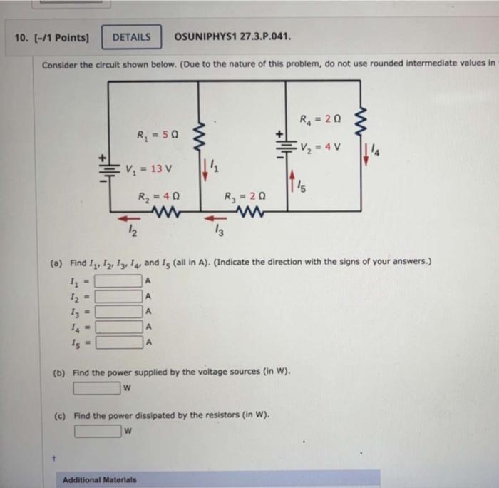 Solved Consider the circuit shown below. (Due to the nature | Chegg.com