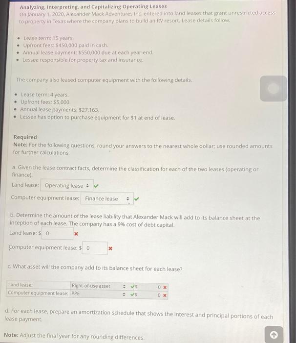 Solved Analyzing, Interpreting, and Capitalizing Operating | Chegg.com