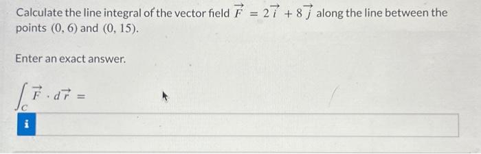 Solved Calculate the line integral of the vector field | Chegg.com
