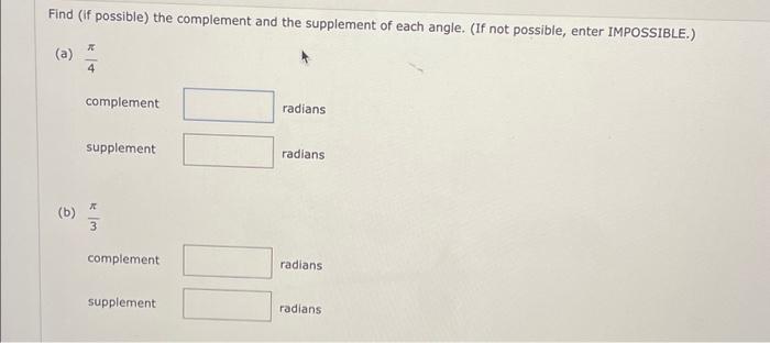 Solved Find (if possible) the complement and the supplement | Chegg.com
