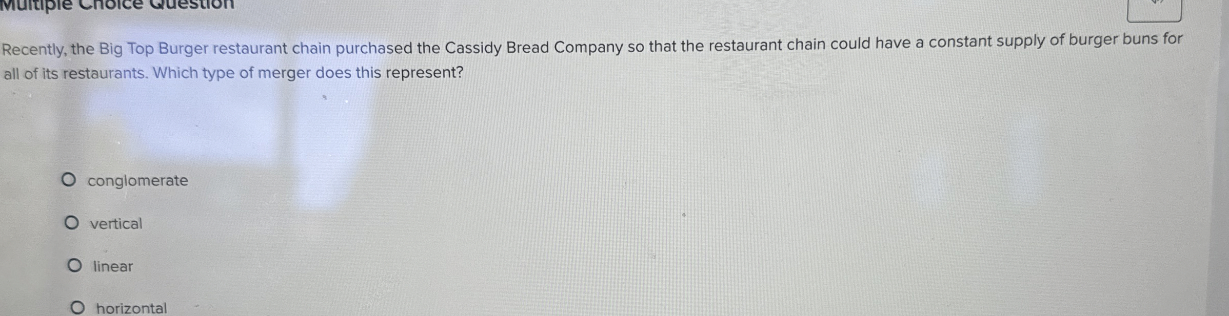 Solved Recently, the Big Top Burger restaurant chain | Chegg.com