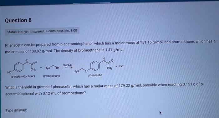 Solved Question 8 Status: Not yet answered Points possible: | Chegg.com