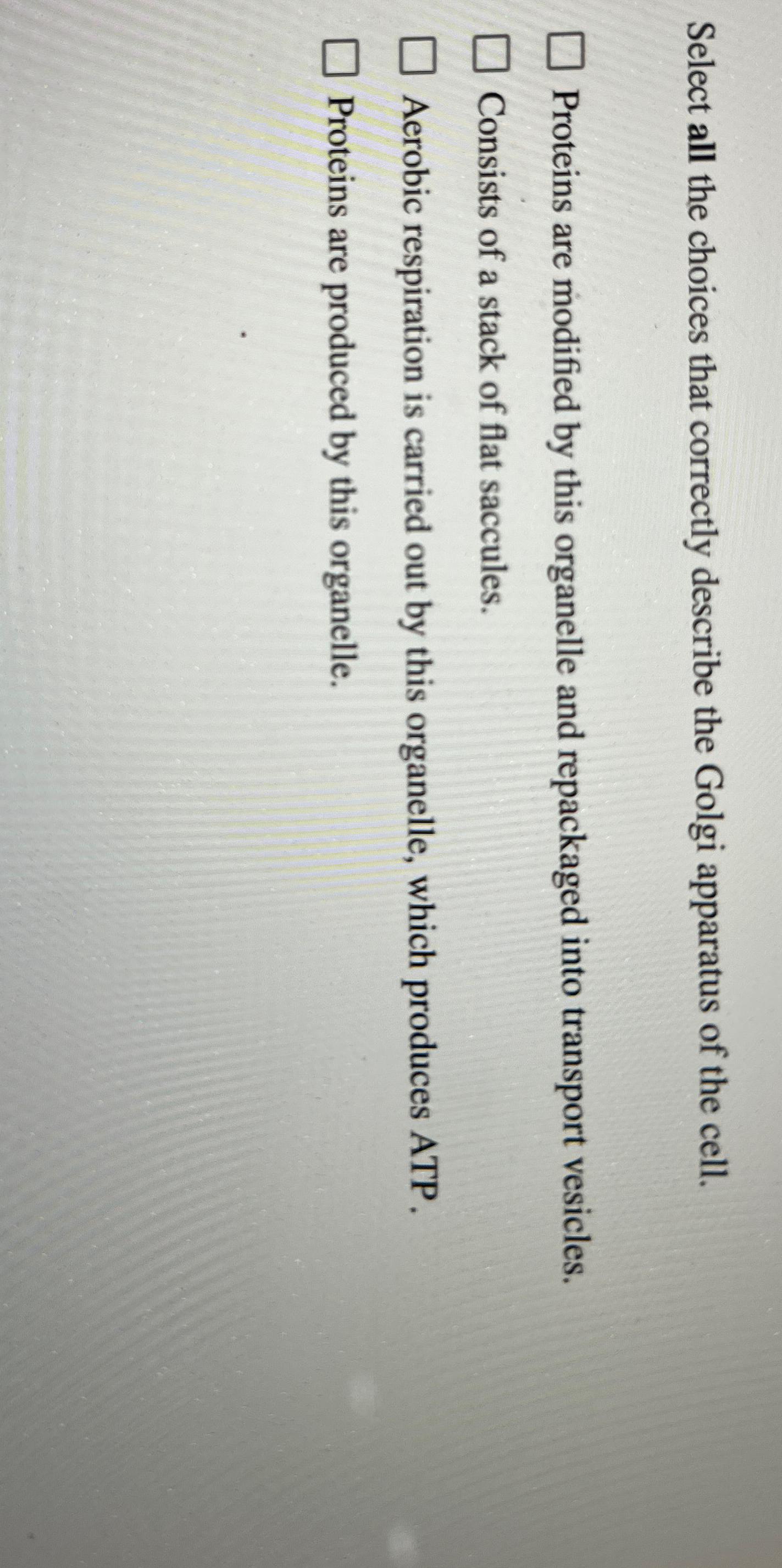 Solved Select all the choices that correctly describe the | Chegg.com