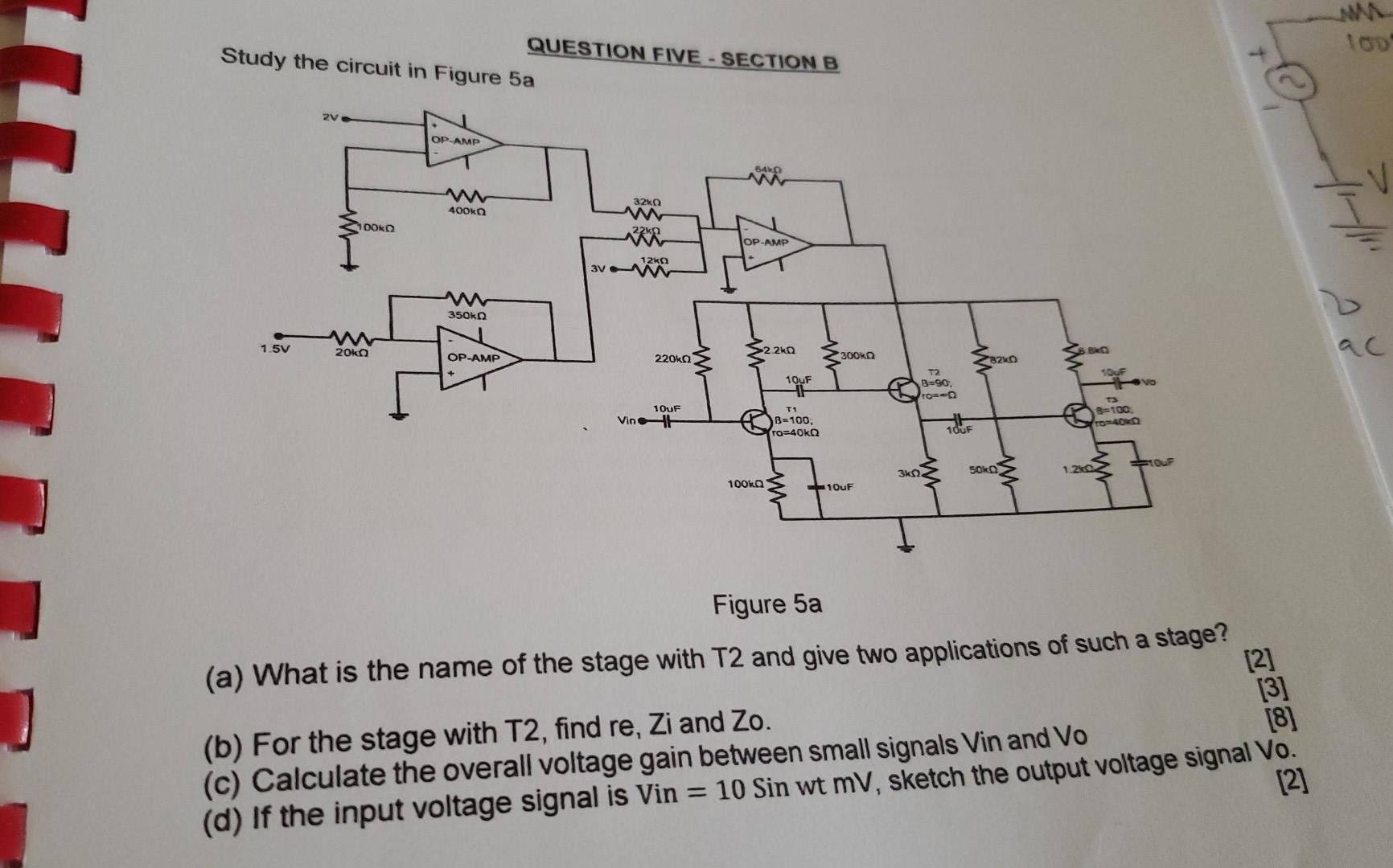 Solved QUESTION FIVE - SECTION B Study the circuit in Figure | Chegg.com