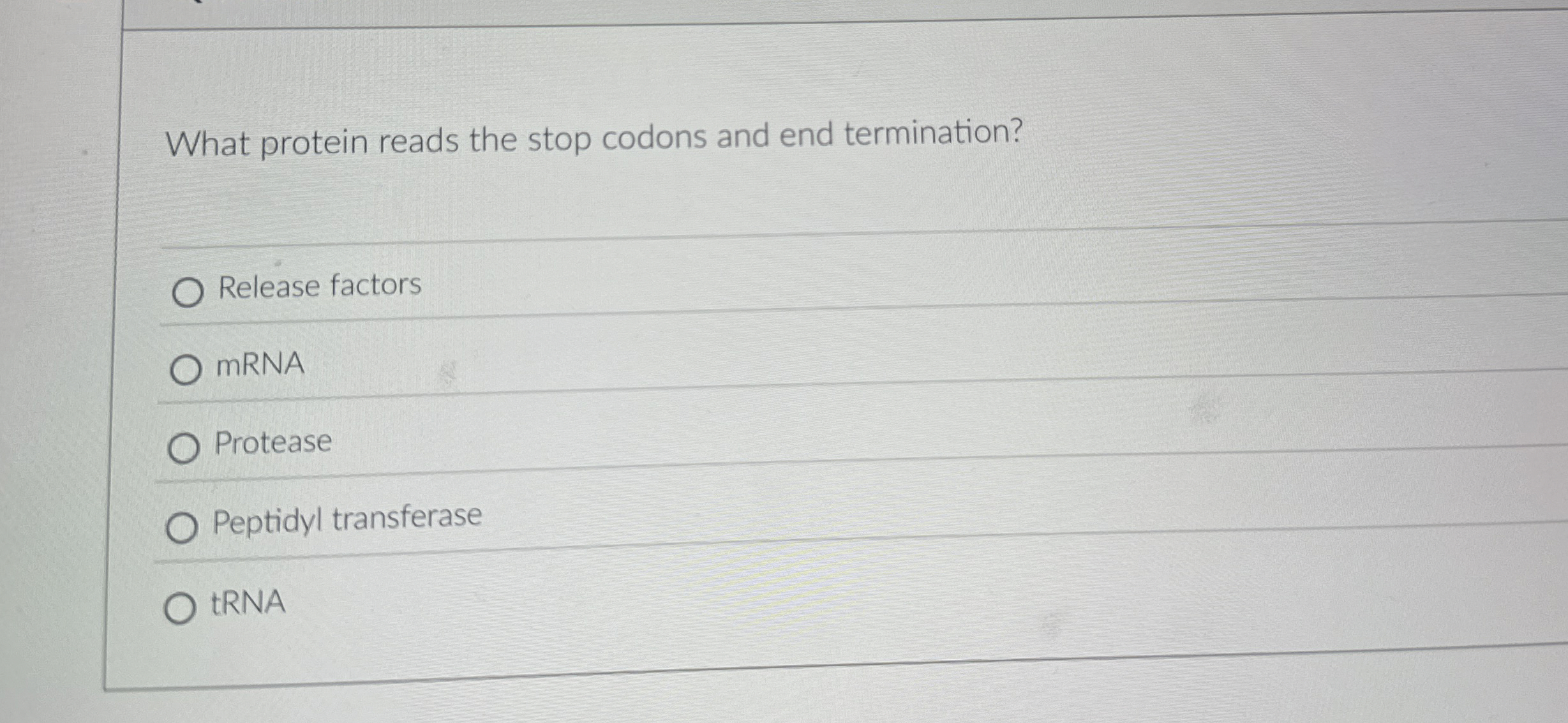 [Solved]: What protein reads the stop codons and end termina