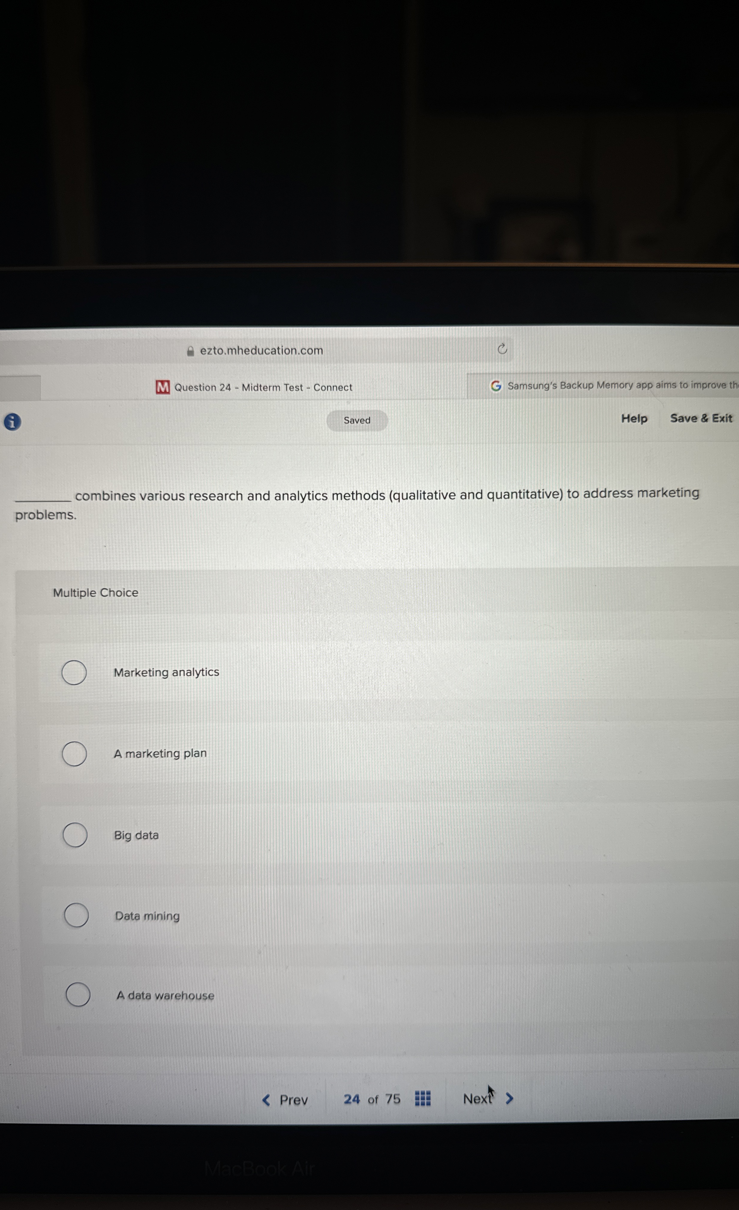 Solved combines various research and analytics methods | Chegg.com