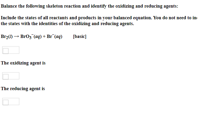 Solved Balance the following skeleton reaction and identify | Chegg.com