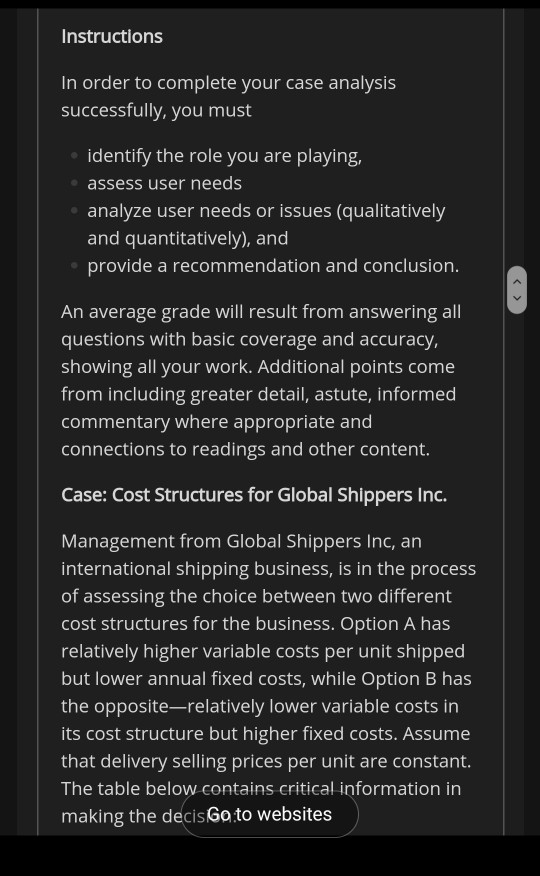 Solved Instructions In order to complete your case analysis, | Chegg.com