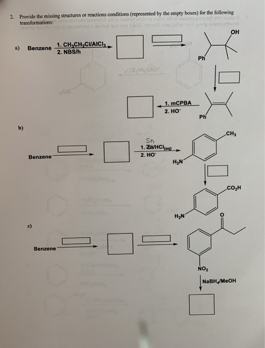 Solved 2. Provide the missing structures or reactions | Chegg.com