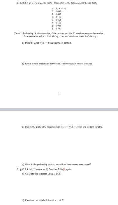 Solved 1. ( 5,5,1,2,3,4/2 points euch) Please neter to the | Chegg.com