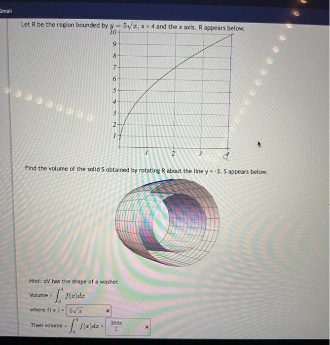 Solved Let R be the region bounded by y=5x,x=4 and the x | Chegg.com