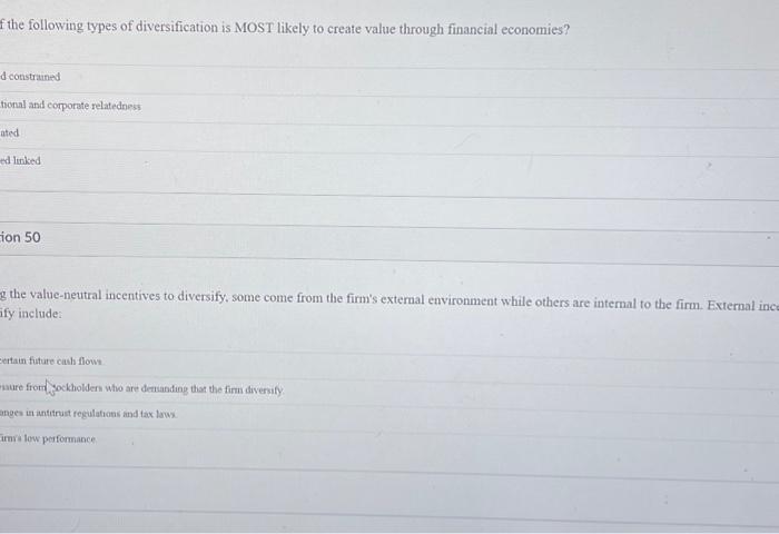 Solved f the following types of diversification is MOST | Chegg.com