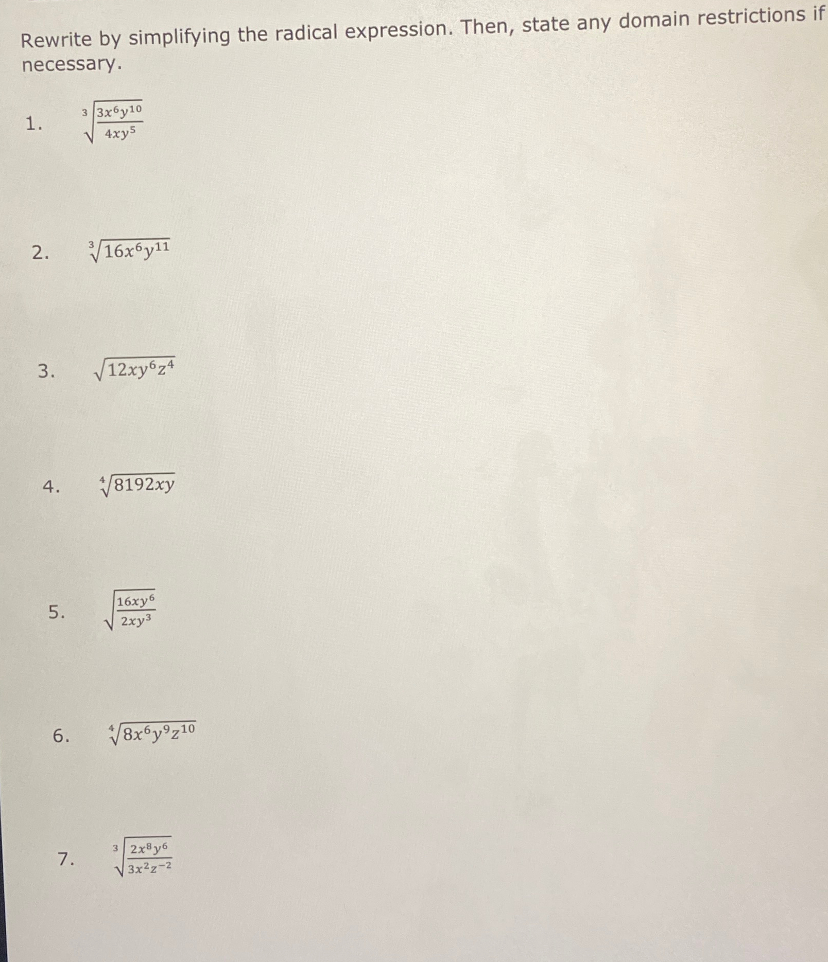 Solved Rewrite by simplifying the radical expression. Then, | Chegg.com