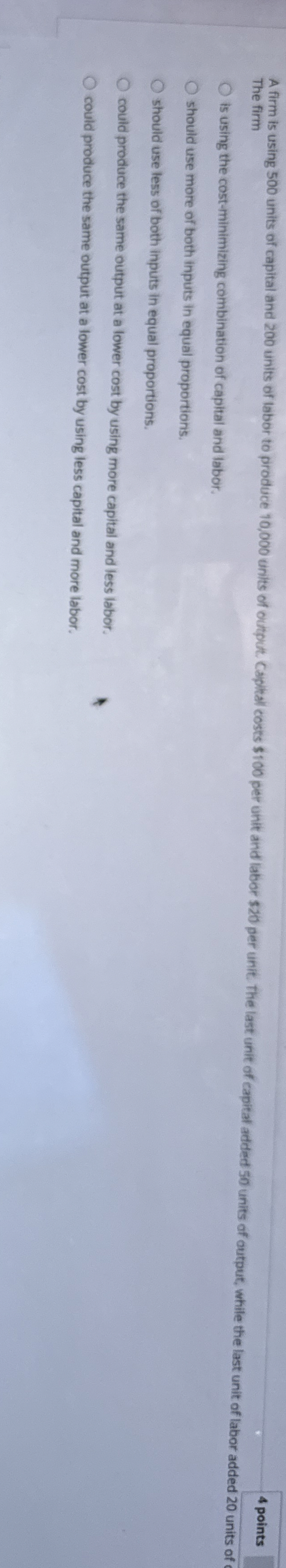 Solved The Firmis Using The Cost Minimizing Combination Of