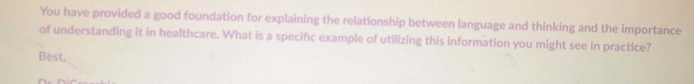 Solved You have provided a good foundation for explaining | Chegg.com