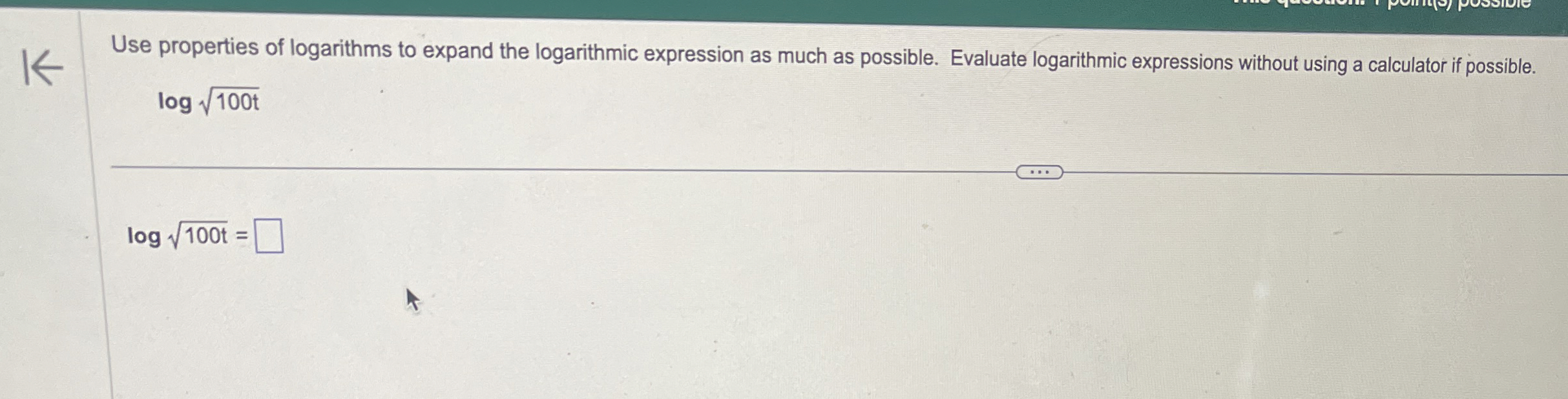 Solved Use properties of logarithms to expand the | Chegg.com
