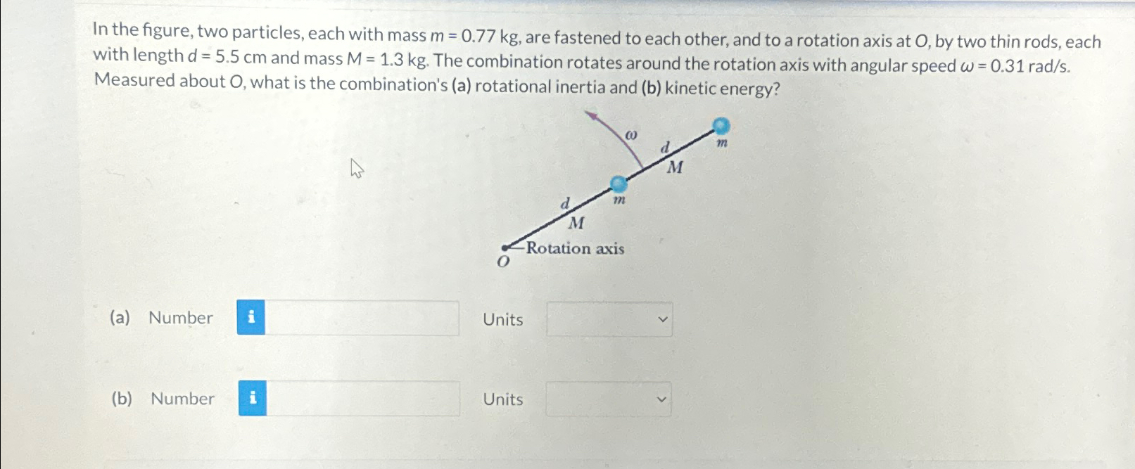 Solved In the figure, two particles, each with mass | Chegg.com