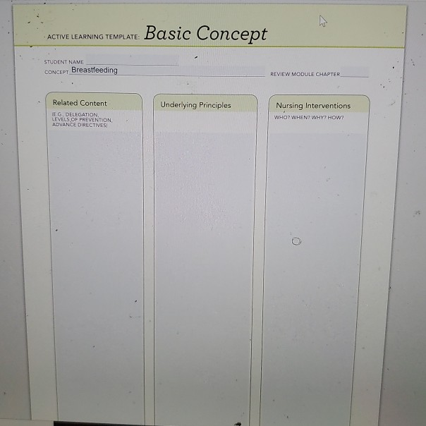 Solved Basic Concept ACTIVE LEARNING TEMPLATE: STUDENT NAME | Chegg.com