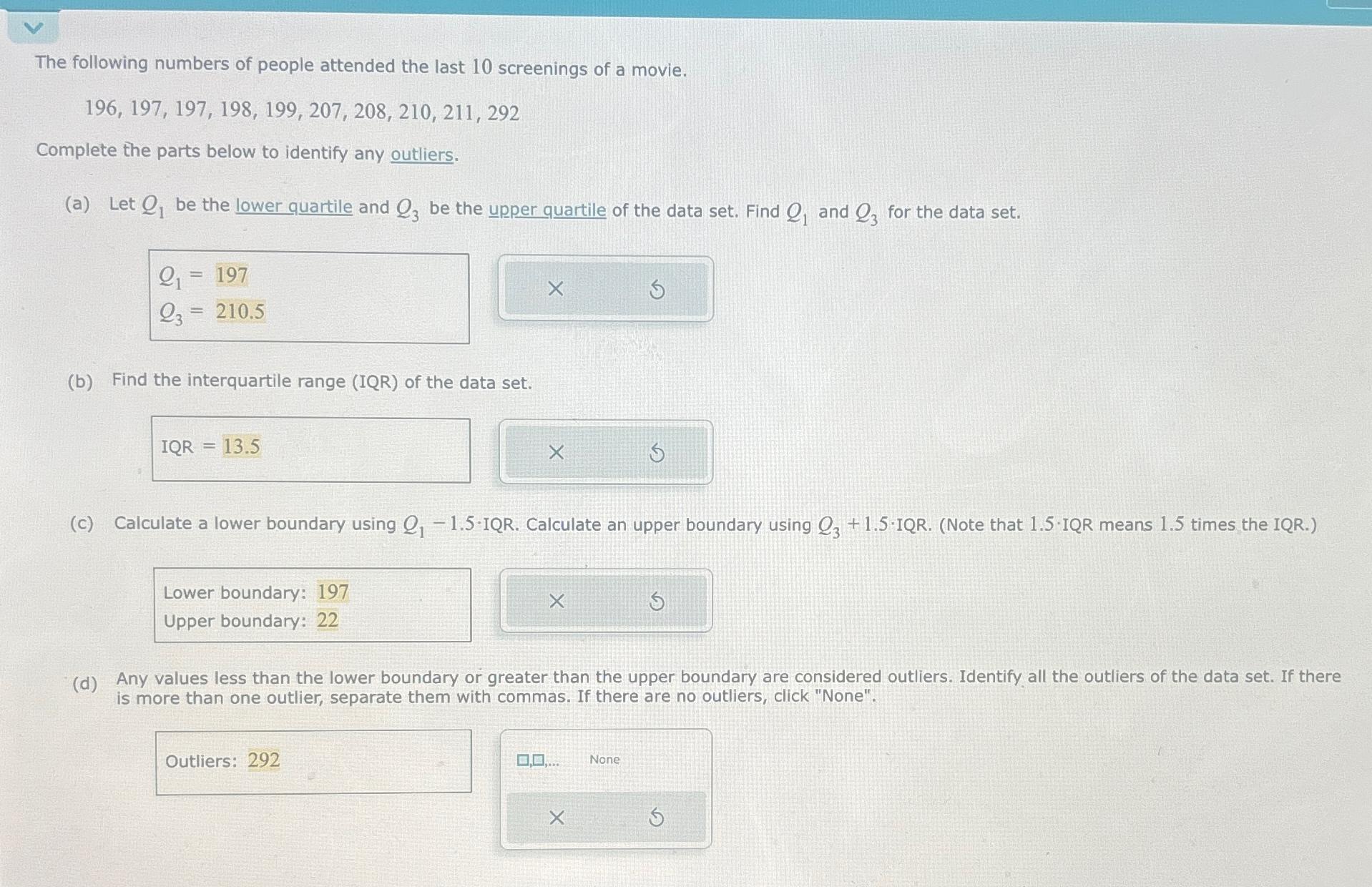 Solved The following numbers of people attended the last 10 | Chegg.com