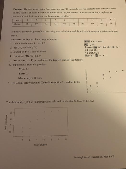 Solved Scatterplots and Correlation Objective 1 - Draw and | Chegg.com