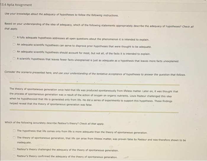 Solved 13.4 Aplia Assignment Use your knowledge about the | Chegg.com