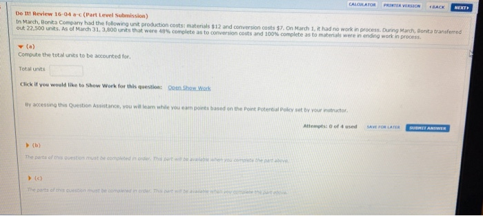 Solved CALCULATOR PRINTER VERSION BACK NEXT Do Il Review | Chegg.com
