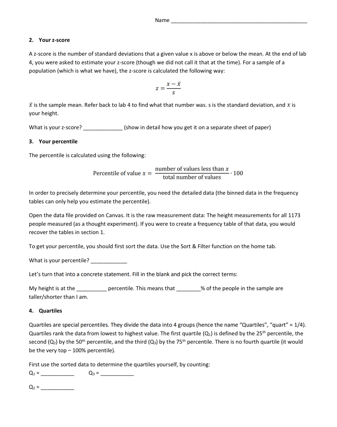 Namelab 5 ﻿measures Of Relative Standing And