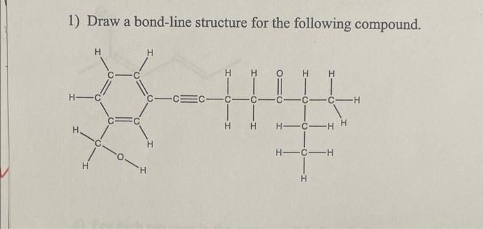 1) Draw a bond-line structure for the following | Chegg.com