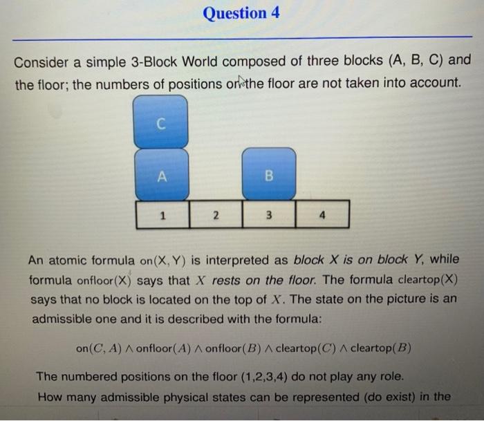 Consider a simple 3-Block World composed of three | Chegg.com