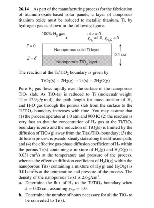 Solved 26.14 As part of the manufacturing process for the | Chegg.com
