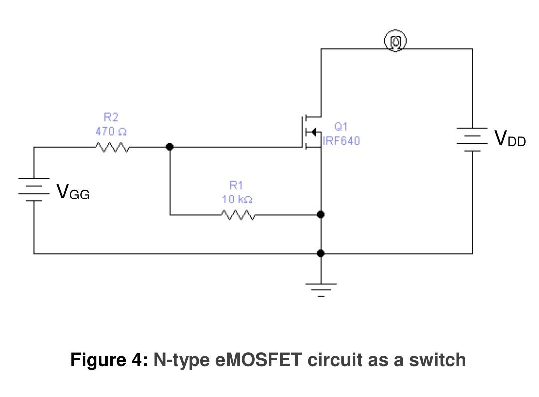 Solved Figure 4: N-type eMOSFET circuit as a switch 1. At | Chegg.com
