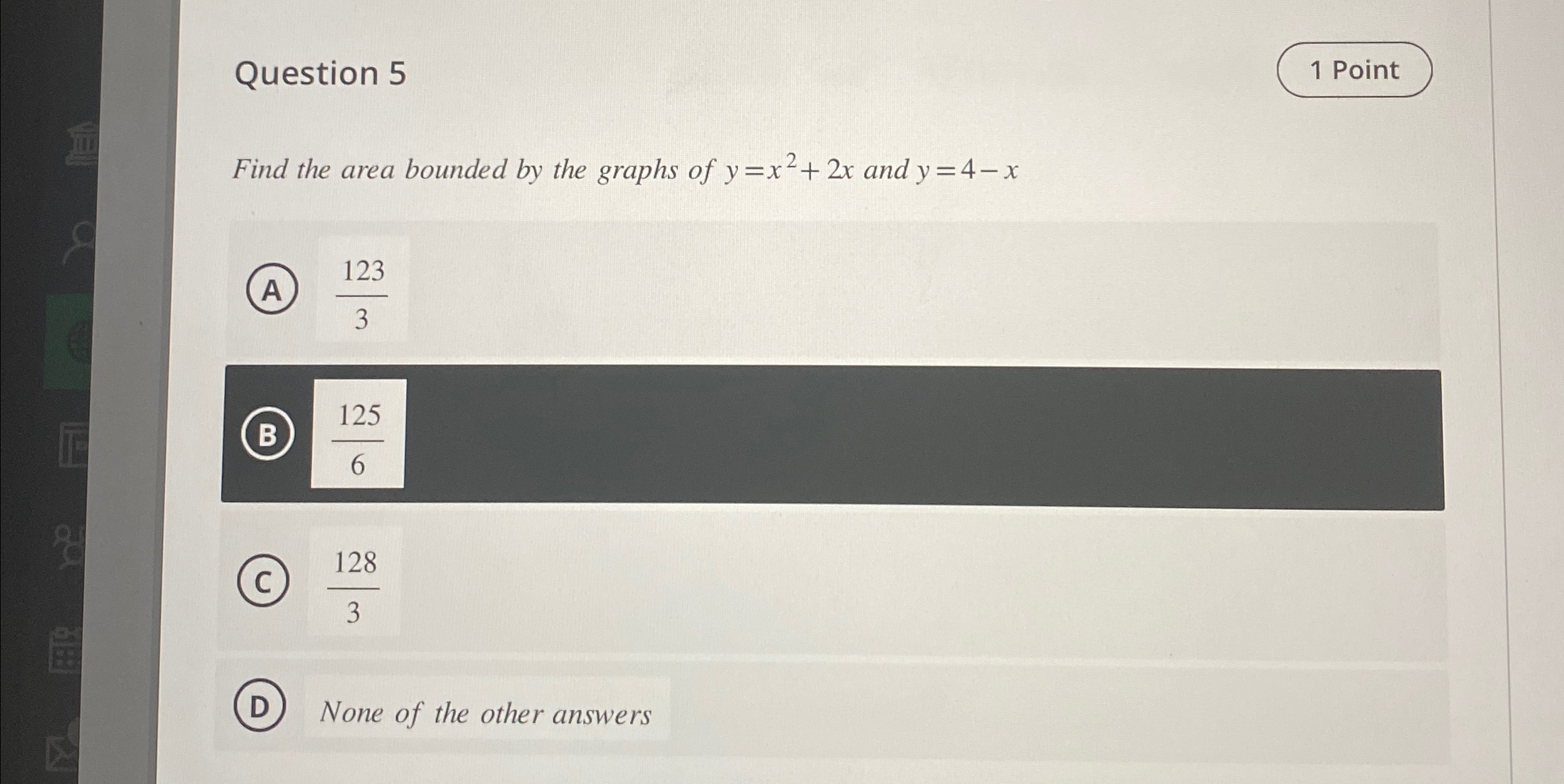 Solved Question 51 ﻿PointFind the area bounded by the graphs | Chegg.com