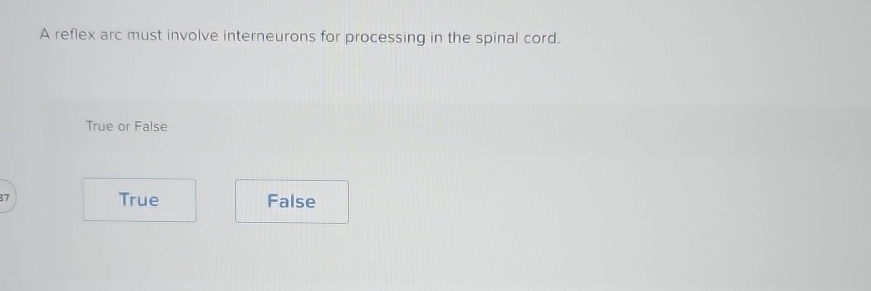 Solved A reflex arc must involve interneurons for processing | Chegg.com