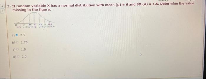 Solved 3) If random variable X has a normal distribution | Chegg.com