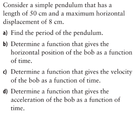 Solved Consider a simple pendulum that has alength of 50cm | Chegg.com