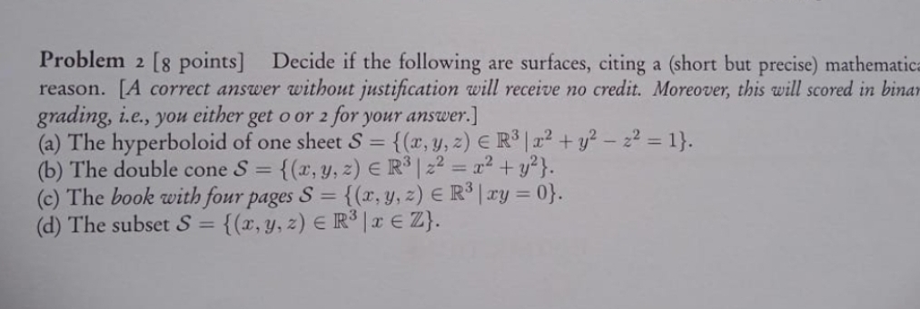 Solved Problem 2 [ 8 ﻿points] ﻿Decide if the following are | Chegg.com