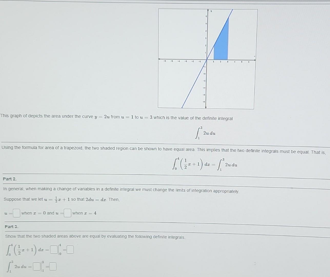 Solved Below, we see two graphs with the area under each | Chegg.com