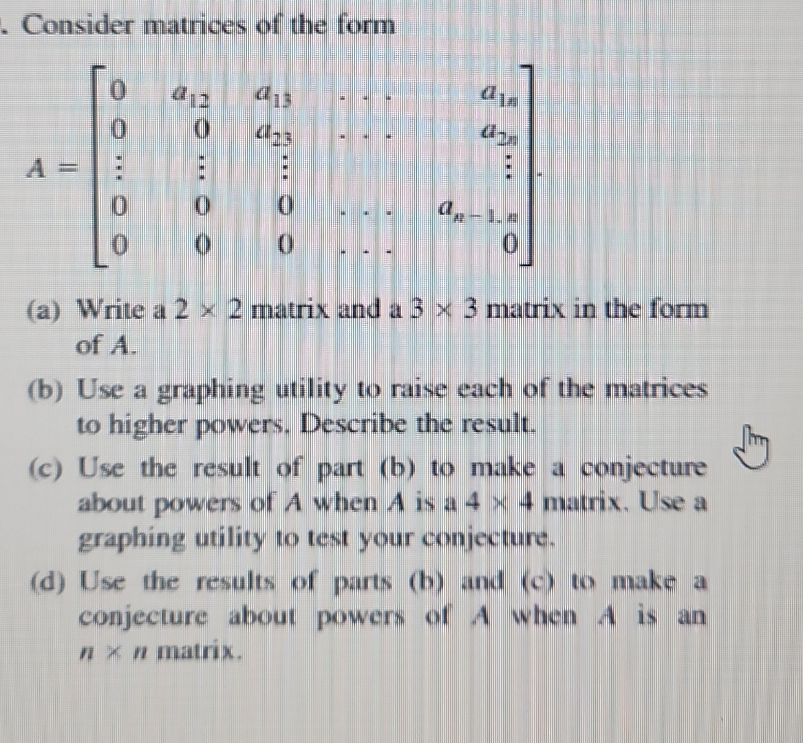 Solved Consider matrices of the | Chegg.com