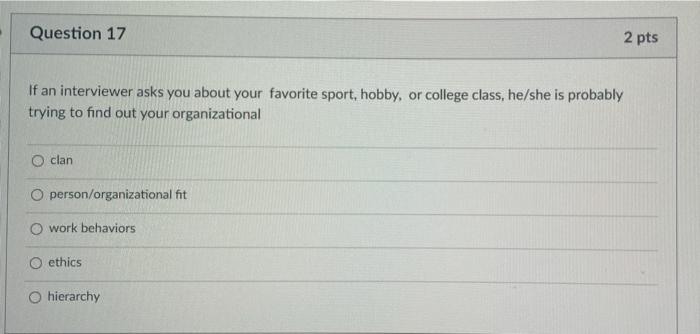 Solved If an interviewer asks you about your favorite sport, | Chegg.com