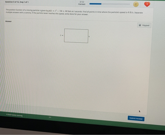 Solved Question 5 of 12, Step 1 of 1 3/12 Correct The | Chegg.com