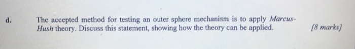 Solved d. The accepted method for testing an outer sphere | Chegg.com